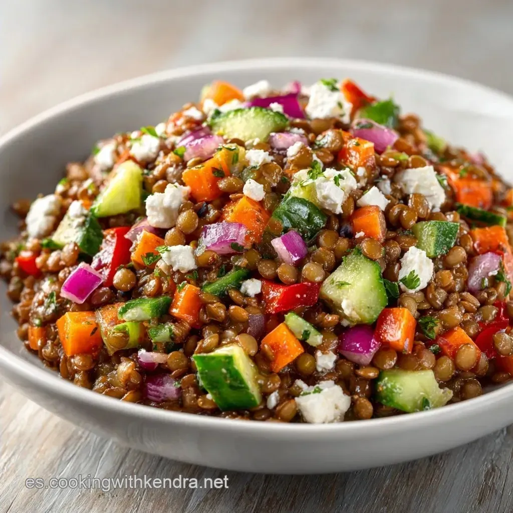 Ensalada De Lentejas Fresca con Feta - Cocina con Kendra